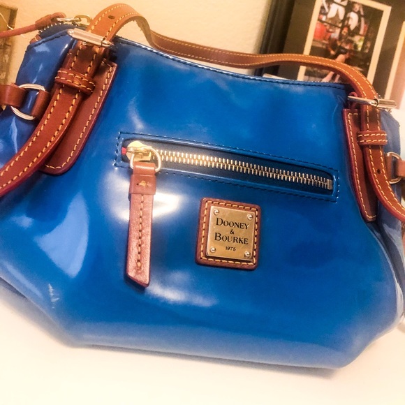 Dooney & Bourke | Bags | Dooney Burke Blue Patent Leather Purse | Poshmark